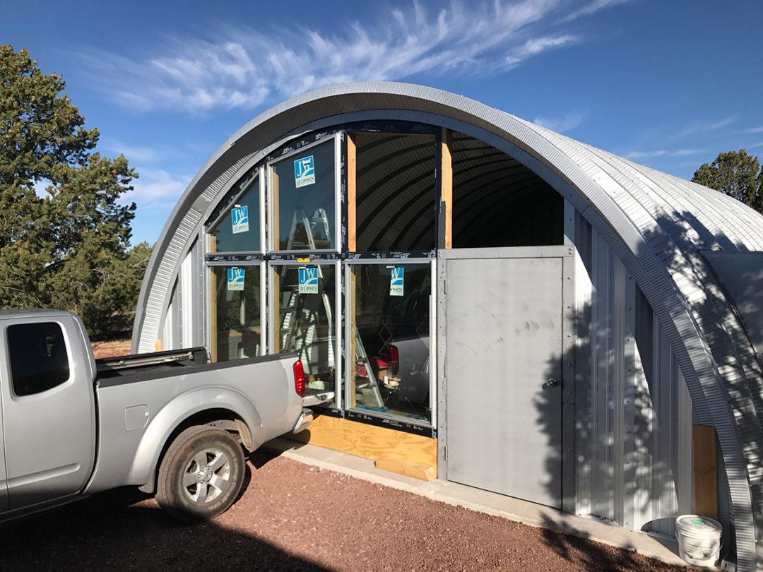 Quonset Hut House: End Wall Windows Completed - Clever Moderns