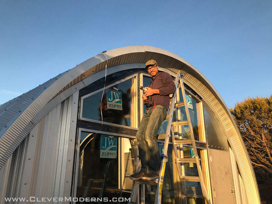 Headquarters Hut Exterior LED Lighting - Clever Moderns - Quonset Hut